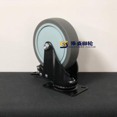 China OEM TPR Wheel With AB-Brake Thermoplastic Rubber Caster for sale