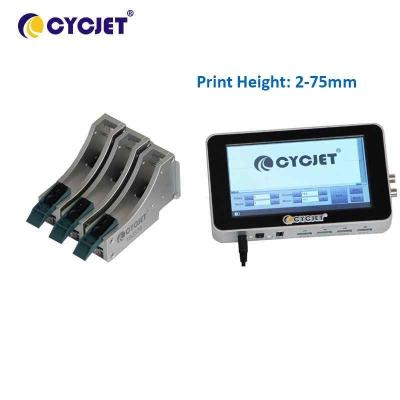 China 75mm Height Thermal Inkjet Printer Coding 3 Print Heads for sale