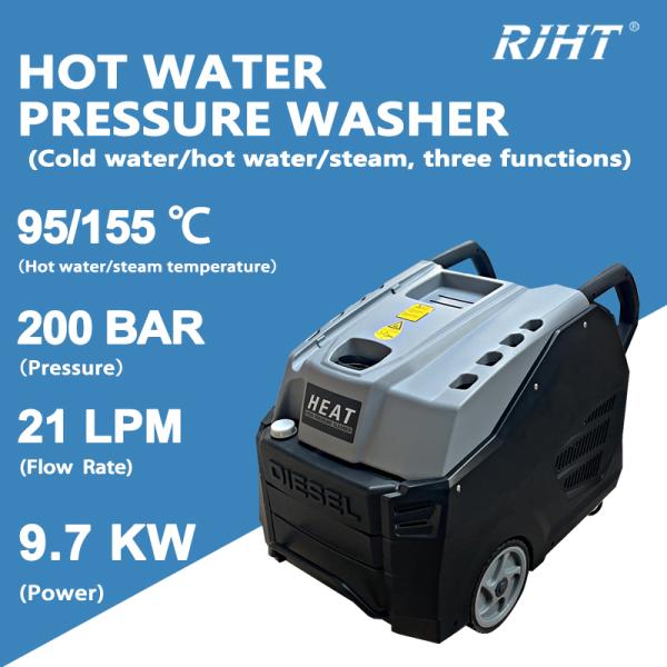 Quality RJHT-2021HS electric hot water high-pressure cleaning machine industrial hot water high-pressure cleaning machine pressure 200bar for sale