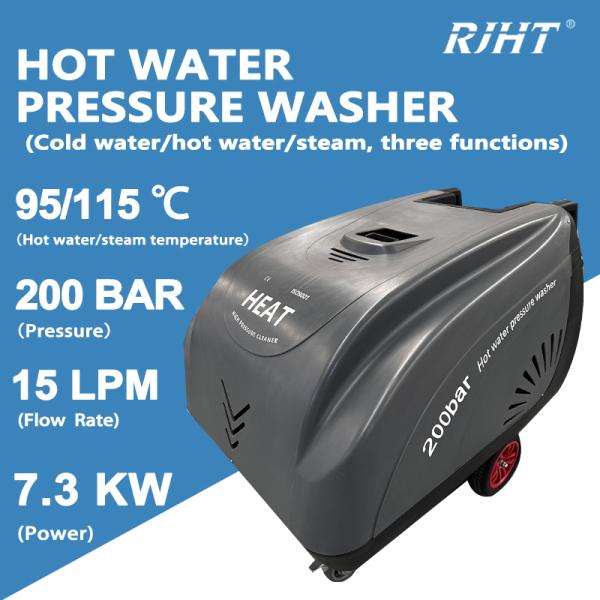 Quality RJHT-2015 Hot and Cold Water High Pressure Cleaning Machine with Three Functions Cold/Hot Water/Steam Hot Water Power Cleaning Machine for sale