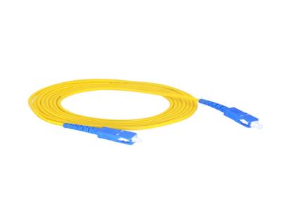 China SC UPC SC UPC Fiber Optic Patch Cable 3M Single Mode PVC Patch Cord Yellow for sale