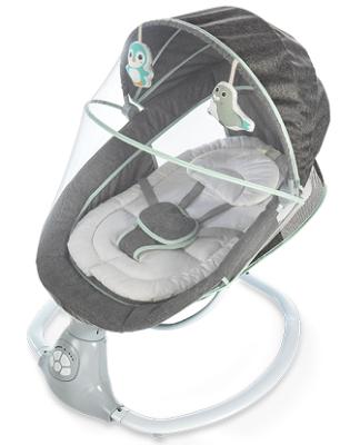 China Foldable Electric Infant Rocker Lightweight Auto Cradle Rocker Grey Black for sale