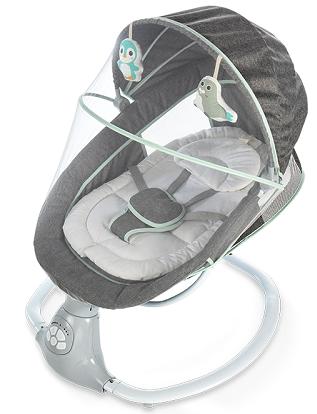 Quality Foldable Electric Infant Rocker Lightweight Auto Cradle Rocker Grey Black for sale