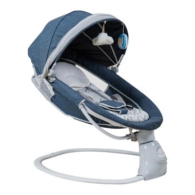 China Dark Blue Cradle Swing Automatic Adjustable Newborn Rockers And Bouncers for sale