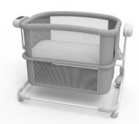 China Adjustable Electric Cradle Bed Bedside Cribs Grey Automatic Rocking Crib for sale