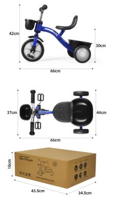 China ODM 3 Wheel Push Bike With Rubber Wheels Black Red Push Behind Tricycle for sale