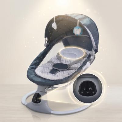 China Remote Control Smart Bouncer Electric Rocking Chair 5-Speed Swing Timer Bluetooth Music Blackout Tent Toys for sale
