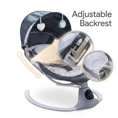 China 5-Speed Swing Smart Bouncer Electric Rocking Chair Adjustable Backrest Timer Bluetooth Music Remote Blackout for sale
