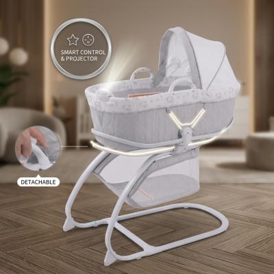 China Sunshade Canopy Baby Swing Bed Electric Rocker Mosquito Net 5-Speed Swing Timer USB Power Bluetooth Music for sale