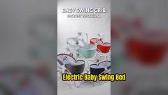 Electric Baby Swing Bed, Auto Swing with Cry Sensor, Breathable Cationic Fabric, Max Load 20KG