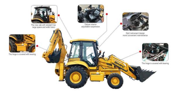 Earth-Moving Machinery Retroescavadeira Wheel Front Loader and Backhoe