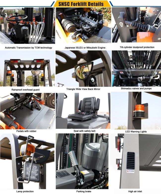 Mini 1.5ton 1.8ton Diesel LPG Snsc Empilhadeira Forklift for Sale