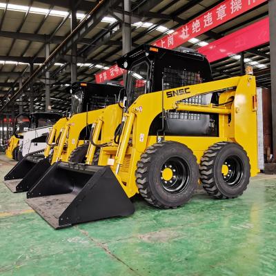 China AC Mini Skidsteer Skid Steer Loader 500kg 850kg 1050kg with Optional 4 in One Bucket for sale