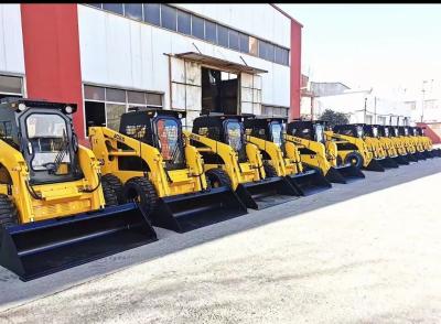 China AC Mini Skidsteer Skid Steer Loader 500kg 850kg 1050kg with Optional 4 in One Bucket for sale