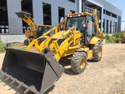 Cina Giappone Shimadzu Sistema idraulico 388 Snsc 4X4 Backhoe Wheel Loader Con Front End Loader in vendita