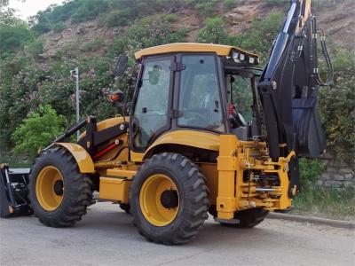 China Aanpassing Shanmon 388 Backhoe Wheel Loader Met Rotary Load And Unload 4 Wheel Loader Te koop