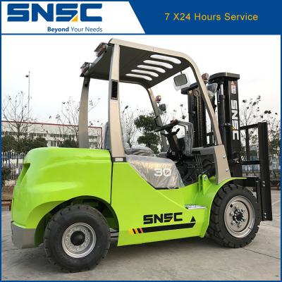 China 3ton Diesel Side Shifter Forklift with Load Center 500mm and Duplex/Full Free Lift Mast for sale