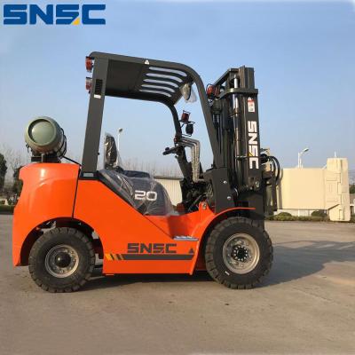 China Waterdicht hoofdbeveiliging FL20 LPG Gasoline 2 ton vorkheftruck met Nissan K25 motor Te koop