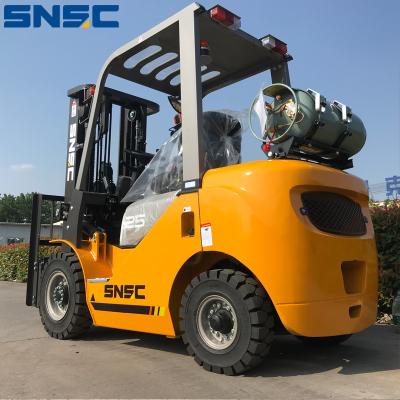 China Luxe ophangstoel 2,5 ton benzine vorkheftruck FL25 voor klanten Te koop