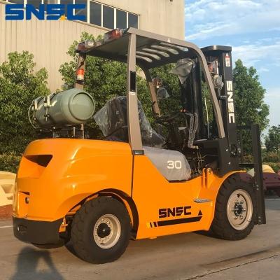 China 3 Ton Propane Forklift with LP Gas Engine and 2825x1230x2017mm Specifications for sale