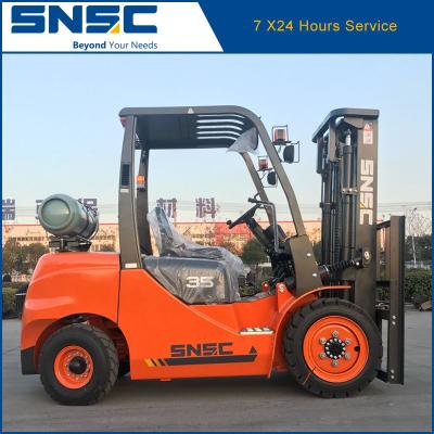 China 3.5tons 35 Propane Forklift with Isuzu / Mitsubishi Engine and Adjustable Cab Location for sale