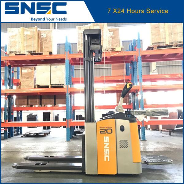 Quality AC Motor Rider 2.0tons Electric Stacker Truck / Reach Pallet Stacker for sale