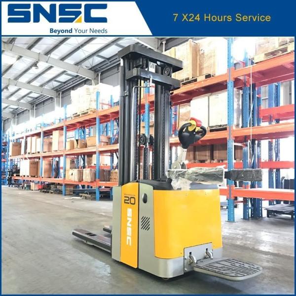 Quality AC Motor Rider 2.0tons Electric Stacker Truck / Reach Pallet Stacker for sale