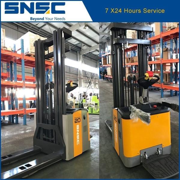 Quality AC Motor Rider 2.0tons Electric Stacker Truck / Reach Pallet Stacker for sale