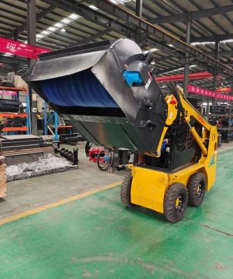 China Mini Skid Steer Loader With Snow Bucket And V-blade For Snow Removal 2640x1720x2140mm for sale