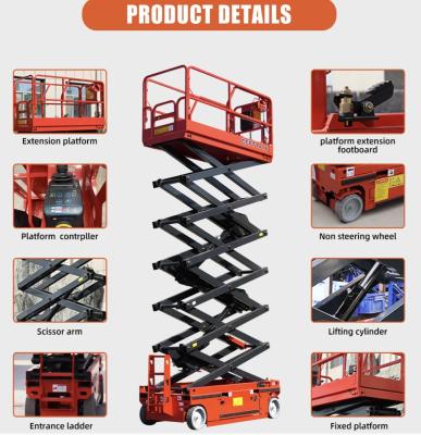China 2860 kg 4m 5m 6m 8m 10m 12m 14m 16m Elektrisch zelfrijdend Hydraulisch schaar Aerial Work Lift Platform Te koop