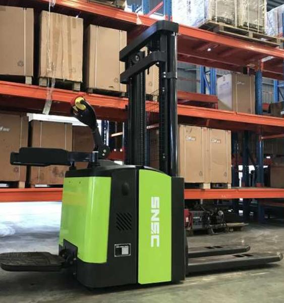 Quality Min. Lifting Height 145mm Full Electric Pallet Stacker Forklift For Warehouse for sale