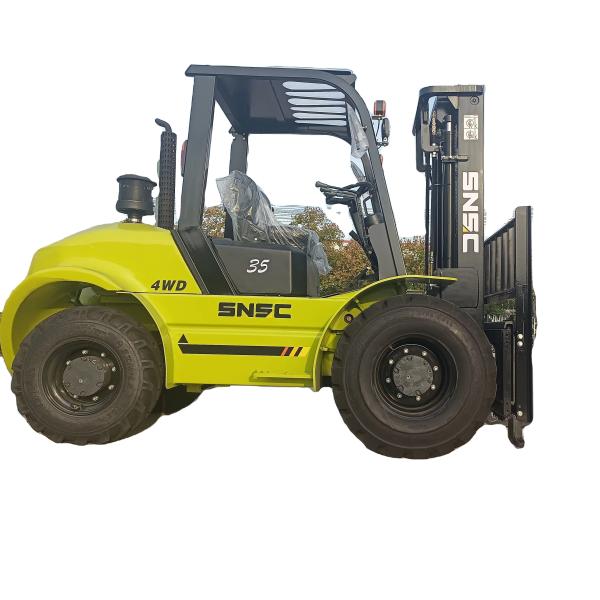 Quality 3.5 Ton 3000kg Triple Mast Diesel Forklift Off Road 4X4 Wheel Loader for Home on for sale