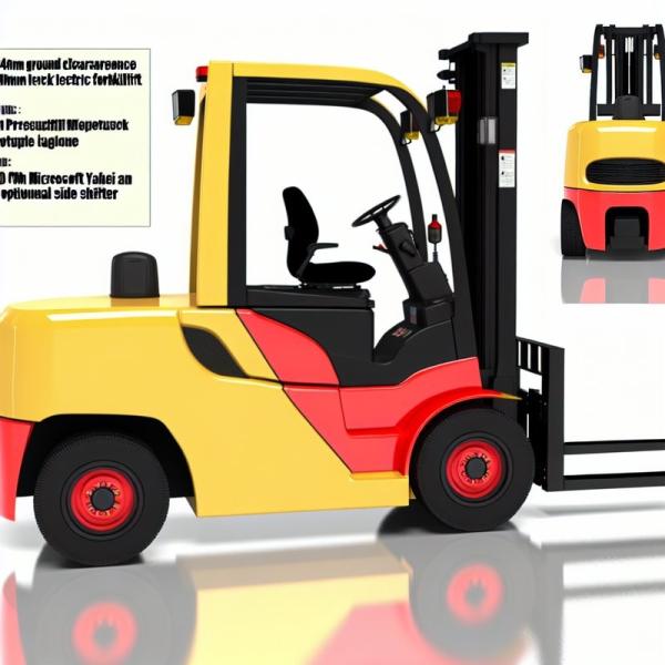 Quality 140mm Ground Clearance Electric Forklift with Optional Side Shifter in Yellow for sale