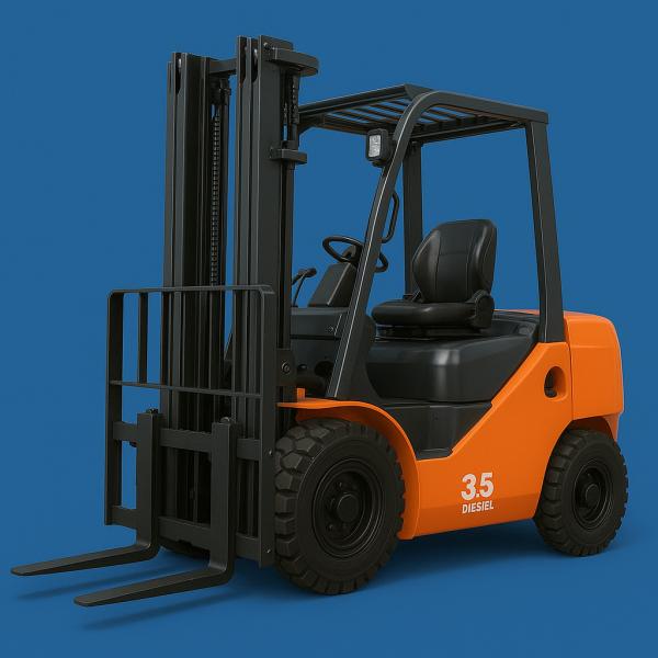 Quality 3.5t Diesel Forklift with 20% Gradeability 2060mm Turning Radius and 3-way Wider Back Mirror for sale