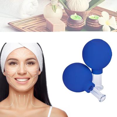 China Os copos colocando faciais de vidro da massagem da sução do vácuo do Jogo-silicone de 2 partes ajustaram grupos linfáticos da terapia das anti celulites para o olho for sale