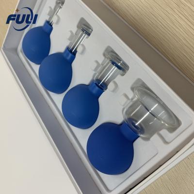Cina 4 pezzi del silicone facciale di vuoto che foggia a coppa senza silicone di aspirazione di vuoto delle celluliti del massaggiatore del fuoco in vendita