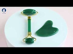 Facial Skin 100% Natural Jade Roller Gua Sha Massage Tool Set for Muscle Relaxing