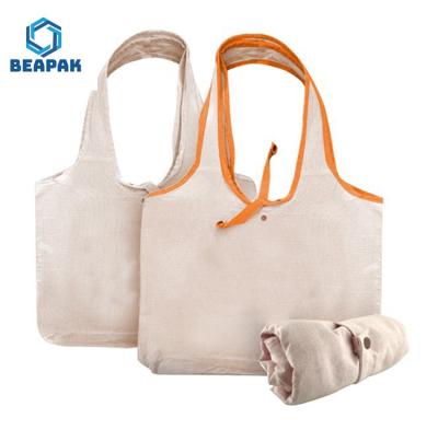 Cina Borsa di totalizzatore naturale della tela da imballaggio di Eco della iuta delle maniglie palmate del cotone in vendita