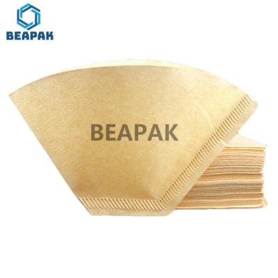 China Wood Pulp Heat Seal Sector Shape Paper Coffee Filter for sale