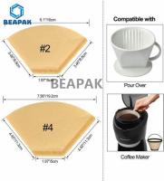 China Unbleached Sector Shape Coffee Machine Filter Papers for sale