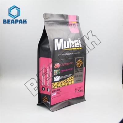 China Borsa d'imballaggio del rinforzo dell'alimento per animali domestici del cibo per cani di plastica laterale a chiusura lampo della borsa for sale