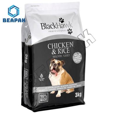China Alimento per animali domestici del fondo piatto che imballa la saldatura a caldo del sacchetto di plastica con la chiusura lampo for sale