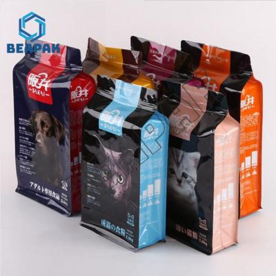 China Timbratura calda stampata del fondo piatto della borsa risigillabile dell'alimento per animali domestici con la chiusura lampo for sale