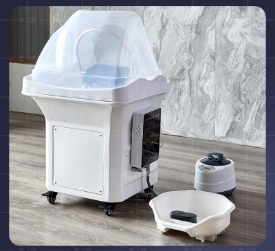 China Massage Spa Shampoo Bed Water Storage Type Hair Salon Head Basin Mobile Chair With Water Circulation And Tank for sale