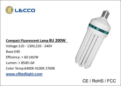 Cina materia plastica di ottimo rendimento della lampadina E40 PBT della luce fluorescente di 8U 200W in vendita