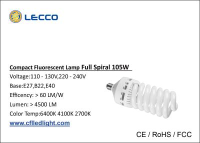Cina Lampada economizzatrice d'energia di T5 6400k, lampadine a spirale piene E27/E40 in vendita