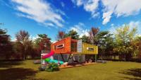 China 20 Flat Pack Containers Modular Buildings Color Painted With Window Roof for sale