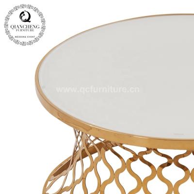 Cina Tavolino da salotto moderno del diametro 90cm ss di stile intorno alla struttura dorata di forma in vendita