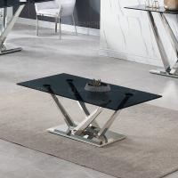 China Light 50kg SS Coffee Table With Tempered Glass Top Rectangle Shape for sale