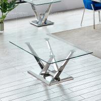 China Light 50kg SS Coffee Table With Tempered Glass Top Rectangle Shape for sale